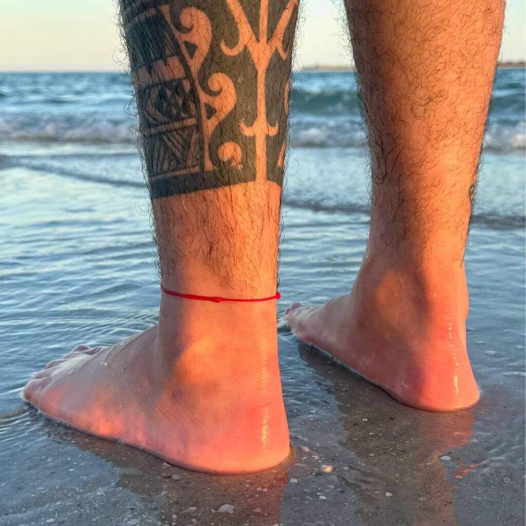 Versatile Red Nylon Ankle Bracelet - Comfort & Style - Luck Strings