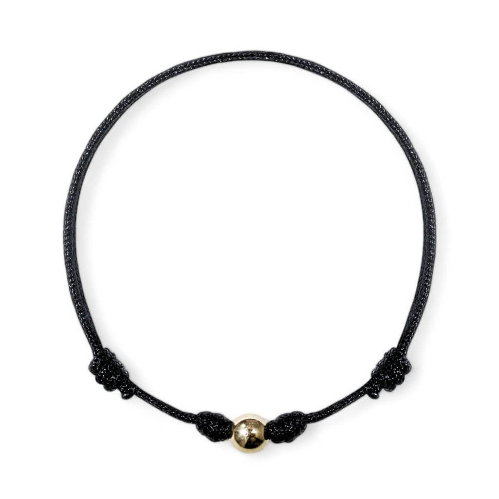 14K Gold Bead Adjustable Cord Bracelet - Luck Strings